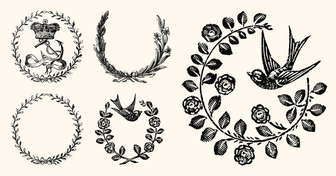 Vintage Wreath Clip Art