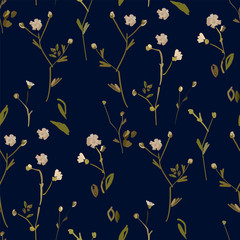 Sewing fabric with Floral design seamless pattern. Summer wild flowers ...