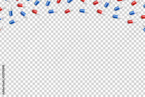 "Vector isolated realistic pill border for decoration and covering on ...