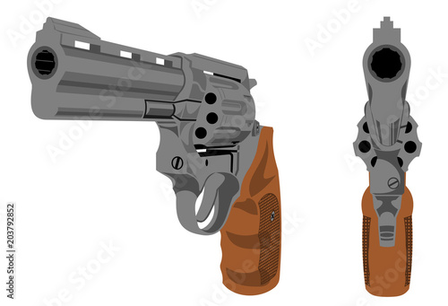 "Revolver front view. A realistic image of a four inch revolver." Stock ...