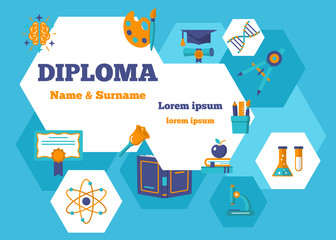 Plantilla de certificado para asignatura de ciencia | Vector Premium