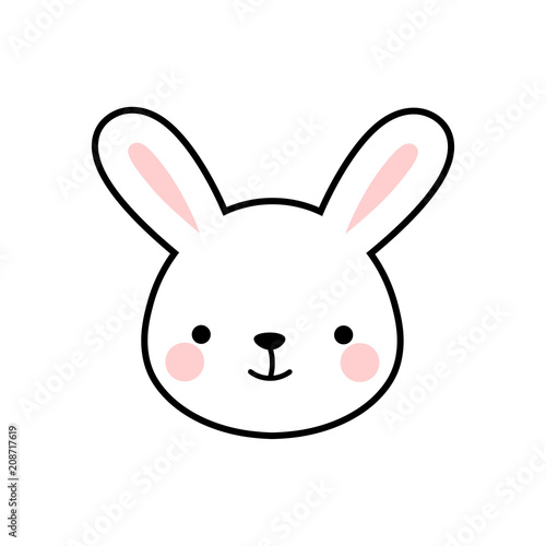 "Cute Rabbit Face Vector Bunny Icon" Stock image and royalty-free ...