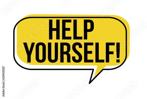 "Help yourself speech bubble" Stock image and royalty-free vector files ...
