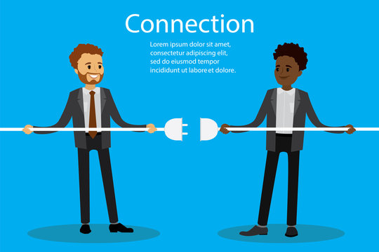 Two People Connect Cartoon Images – Browse 807 Stock Photos, Vectors ...