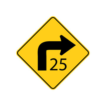 Sharp Right Turn Sign