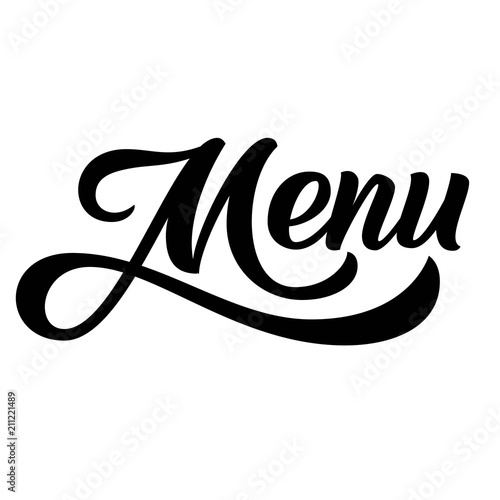 "Menu hand lettering, brush calligraphy isolated on white background ...