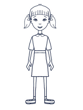 Standing Girl Coloring Pages