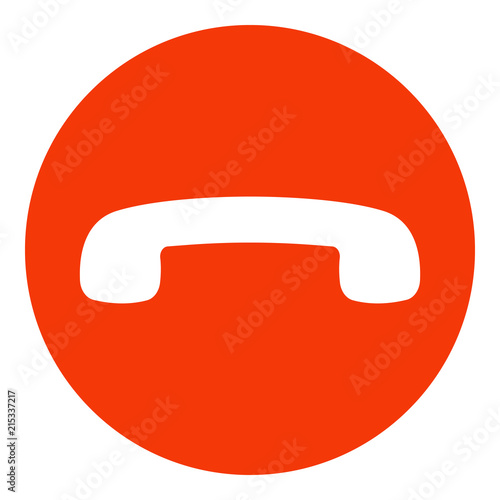 "Decline phone call button. Handset icon. Red. Vector." Stock image and ...