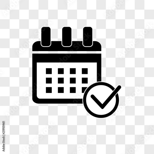 "Calendar check vector icon on transparent background, Calendar check ...