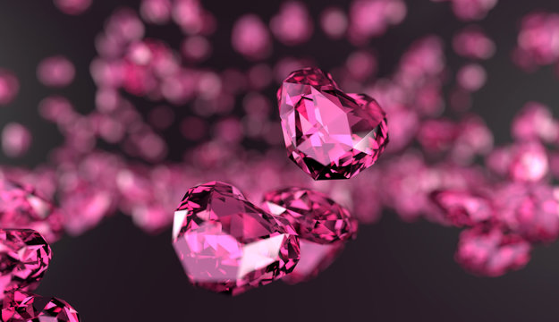 Falling Pink Diamonds Background