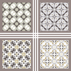 Sewing fabric with Vector seamless texture collection. Set of beautiful ...