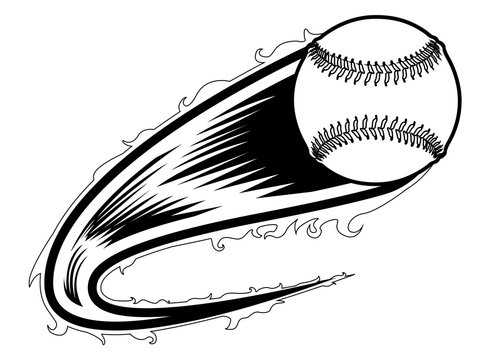 Flying Baseball Clipart