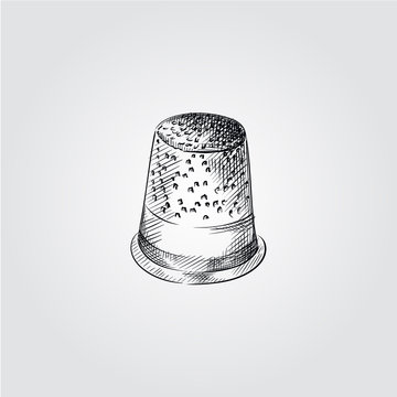 Sewing Thimble Drawing