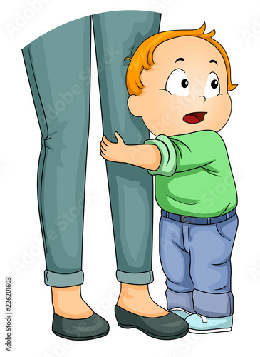 "Kid Toddler Boy Clingy Illustration" Stock image and royalty-free ...