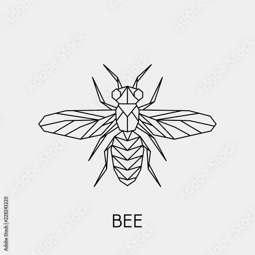 "Geometric bee. Polygonal linear abstract insect. Vector illustration ...
