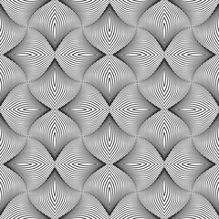 Sewing fabric with Seamless op art pattern. Lines texture. - CottonBee