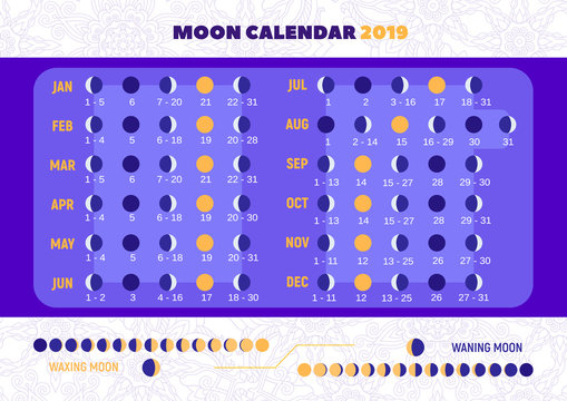 Moon Cycle 2019 Calendar