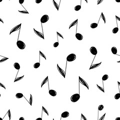 Sewing fabric with Vector Sketch Music Notes Pattern - CottonBee