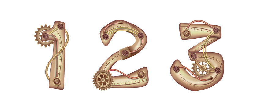 Steampunk Numbers Font