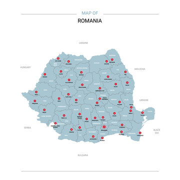 Romania Map With Cities