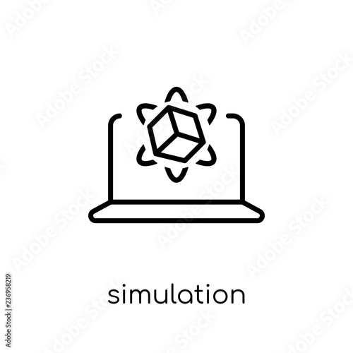 "Simulation icon. Trendy modern flat linear vector Simulation icon on ...
