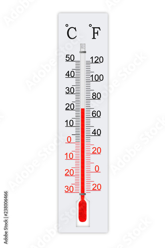 "Meteorology thermometer isolated on white background. Thermometer ...