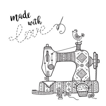 Sewing Machine Doodle Images – Browse 2,945 Stock Photos, Vectors, and ...