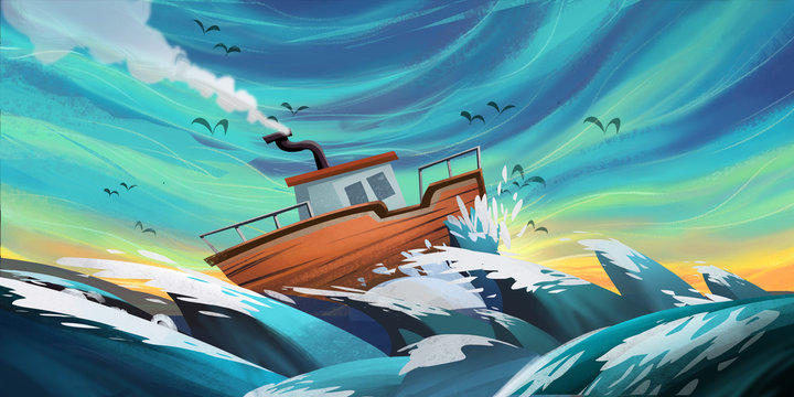 Storm Boat Cartoon Images – Browse 715 Stock Photos, Vectors, and Video ...