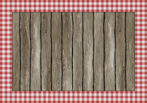 Red Checkered Tablecloth Border
