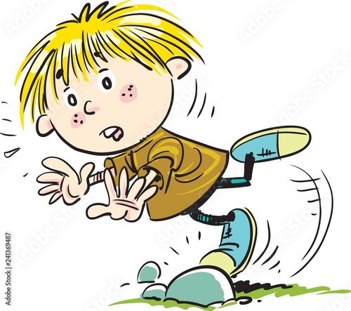"Boy stumble on stone" Stock image and royalty-free vector files on ...