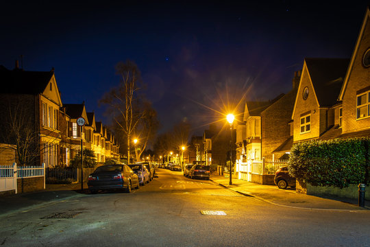 Suburban Street At Night