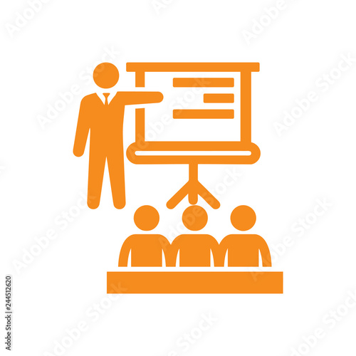 "orange color business training icon" Stock photo and royalty-free ...