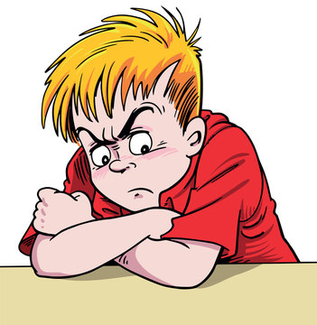 Stubborn Boy Cartoon