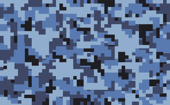 Blue Digital Camo Pattern