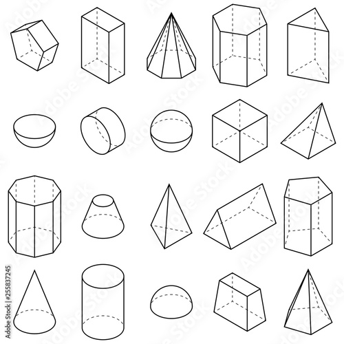 "Set of geometric shapes. Isometric views. Vector illustration" Stock ...