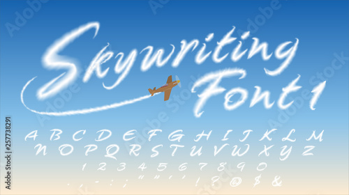 "Skywriting Font-1: Vapor-Inspired Upper-Case: 50 characters. For people whose hearts are in the ...