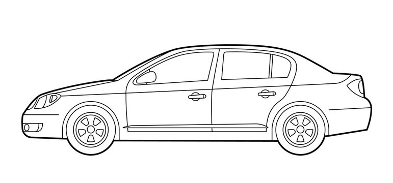Sedan Outline Images – Browse 13,849 Stock Photos, Vectors, and Video ...