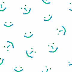 Sewing fabric with Watercolor seamless pattern with classic happy ...