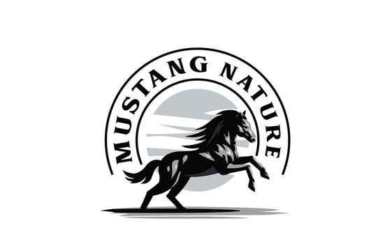 Mustang Horse Logo Black