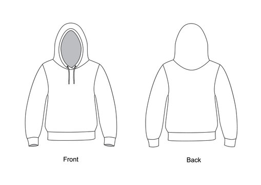 Template Hoodie Vector Denah