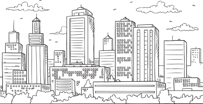 City Skyline Drawing Easy