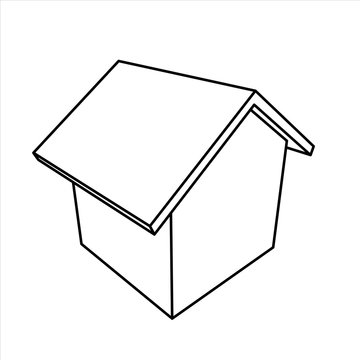 Simple House Outline 3d