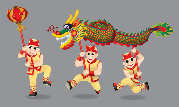 Chinese Dragon Parade Clipart