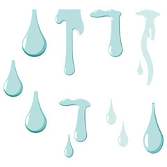 Lindo personaje de gota de agua triste y llorando | Vector Premium