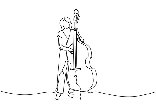 Double Bass Instrument Drawing