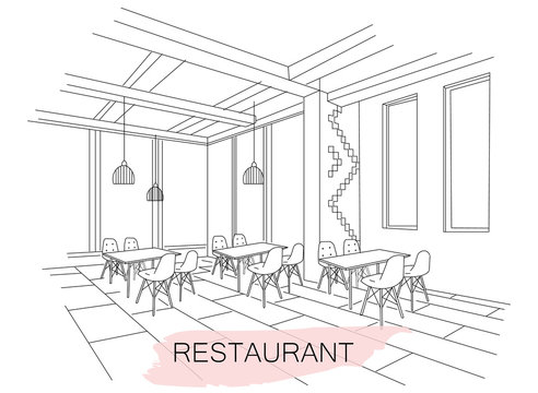 Restaurant Drawing Interior Tables Images – Browse 3,733 Stock Photos ...