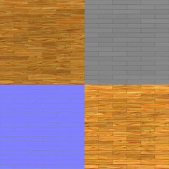 Sewing fabric with seamless parquet texture bump map diffuse map and ...