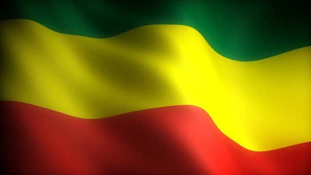 Ethiopian Flag Waving