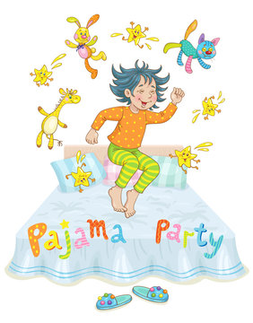 Pajama Party Cartoon Clipart