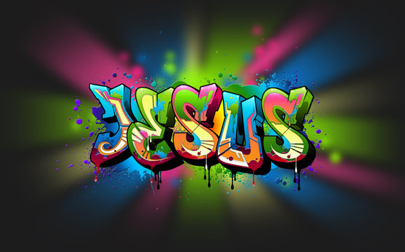 The Word Jesus In Graffiti